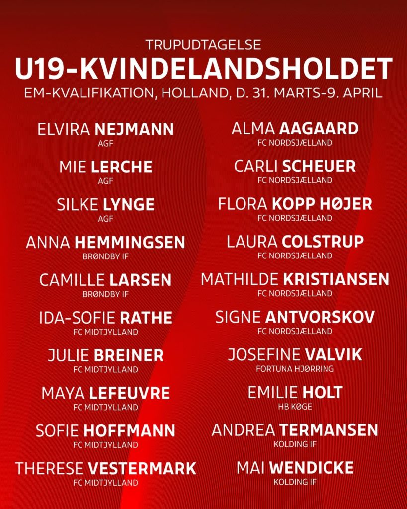 U19-landstræner har udtaget truppen til afgørende EM-kval - Fodbold for ...